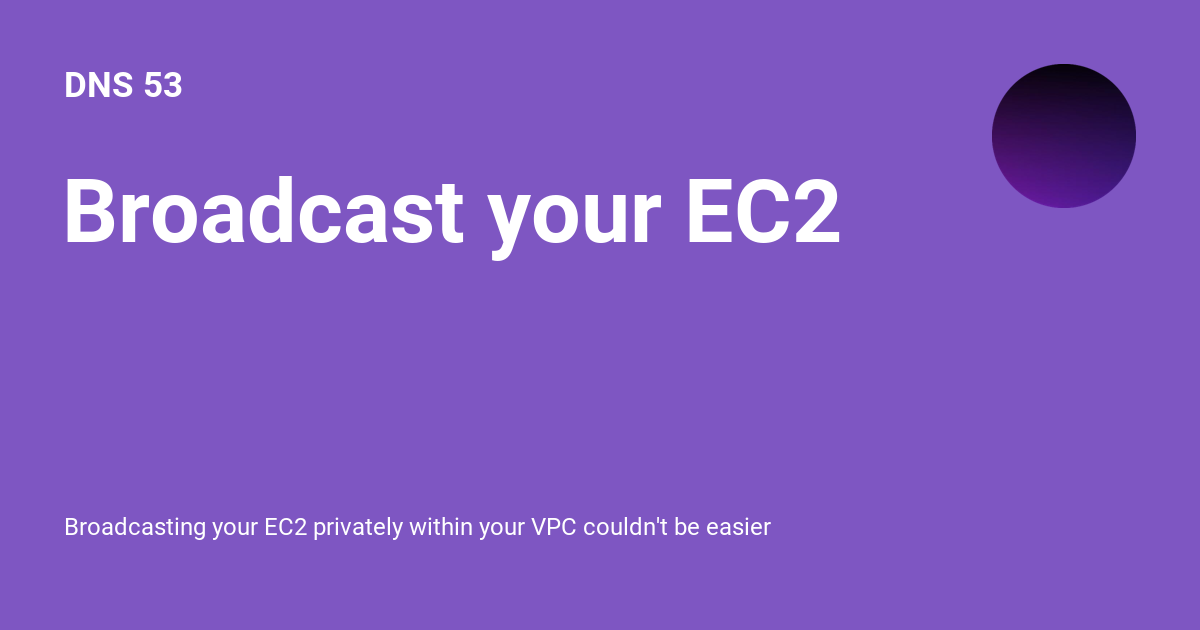 Broadcast your EC2 - DNS 53
