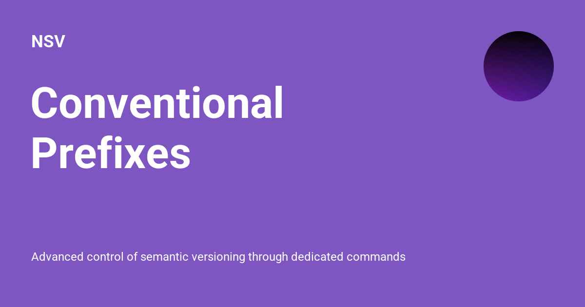 Conventional Prefixes - NSV